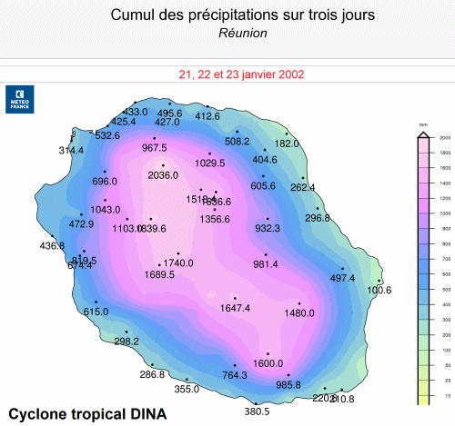 Il y a 20 ans : le cyclone Dina frappait la Réunion | Météo-France