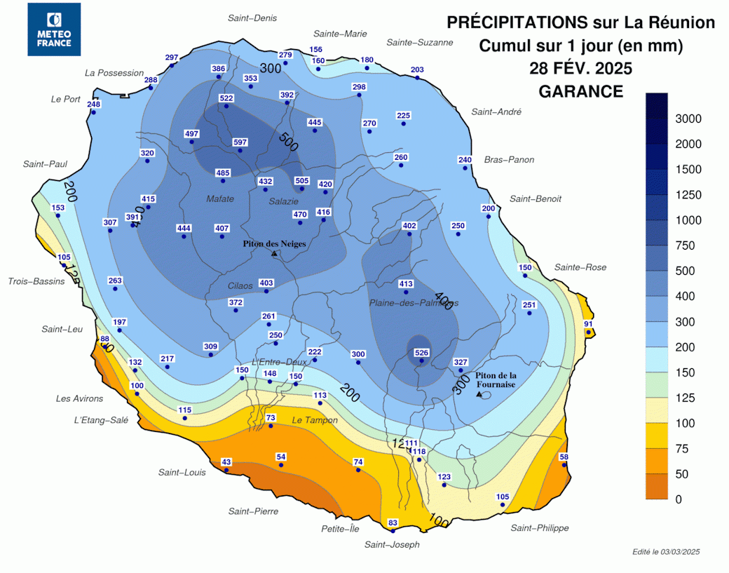 Le cyclone Garance a frappé La Réunion | Météo-France